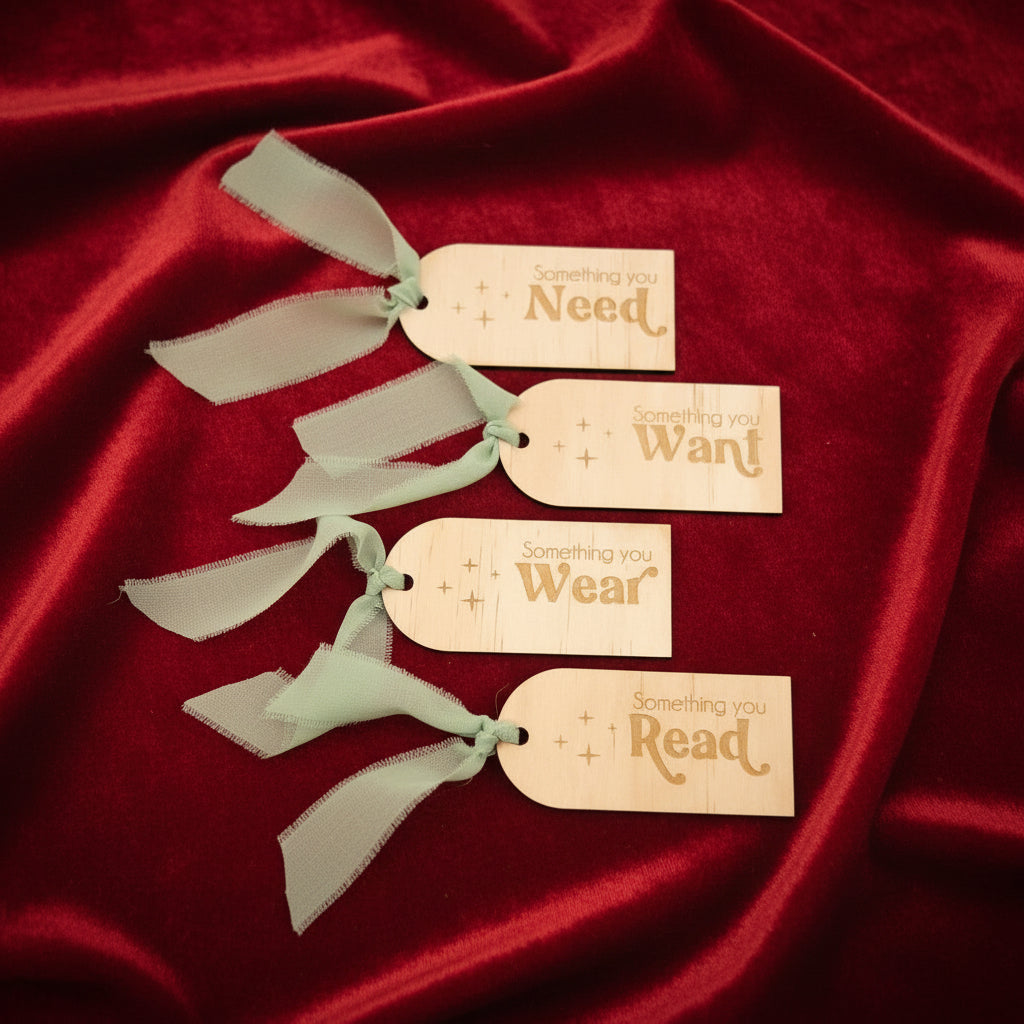 Christmas Gift Tags Set | Need Want Wear Read | Coastal Keepsakes