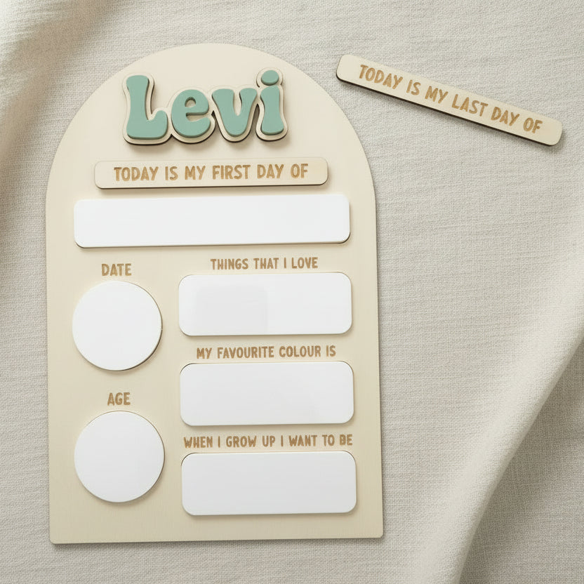 Personalised Kids Milestone Board - Classic | Coastal Keepsakes