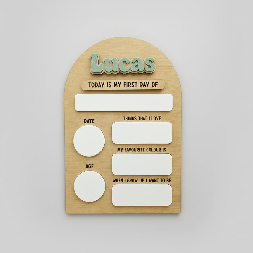 Personalised Kids Milestone Board - Classic | Coastal Keepsakes